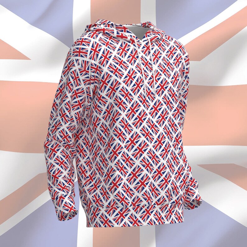 Hoodie Sweatshirt England Flag Union Jack United Kingdom UK Great ...