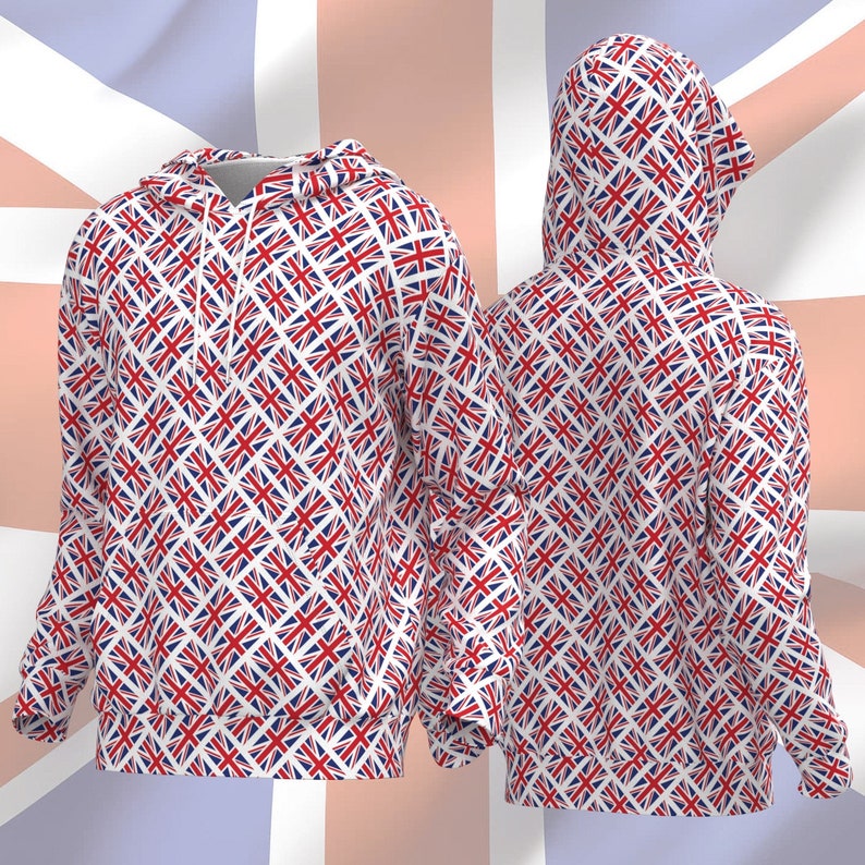 Hoodie Sweatshirt England Flag Union Jack United Kingdom UK Great ...