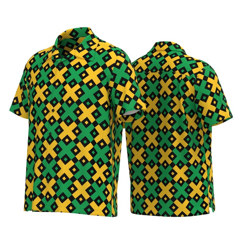 Jamaica Flag Inspired the Cross Black Yellow Gold Green Jamaican ...
