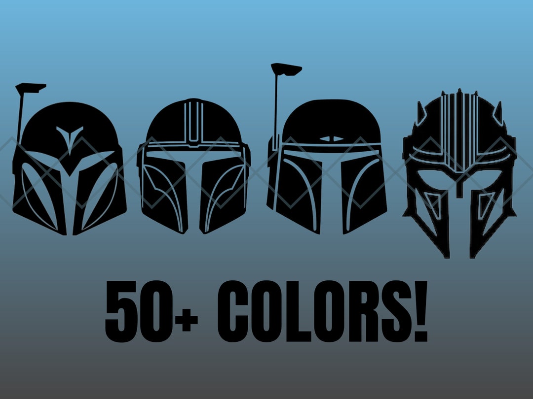 Mandalorian Helmet Decals; 50 Colors - Etsy