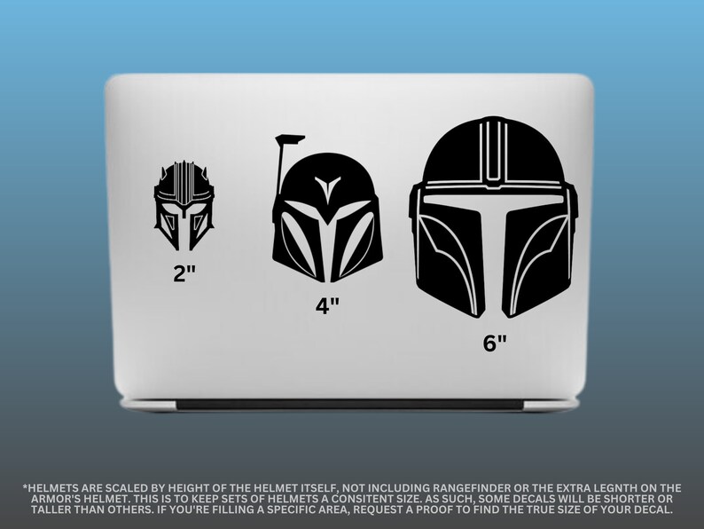 Mandalorian Helmet Decals 50 Colors - Etsy