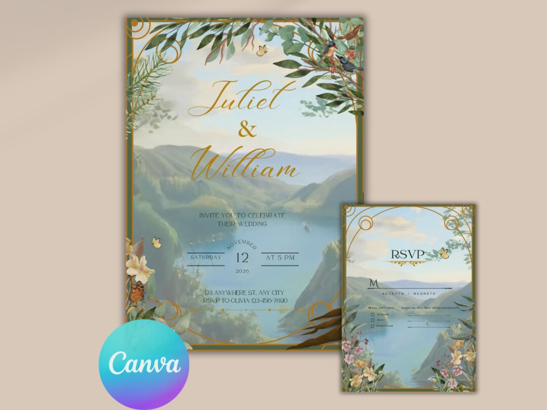 Customizable Wedding Invitation LOTR Wedding Invitation Fantasy LOTR ...