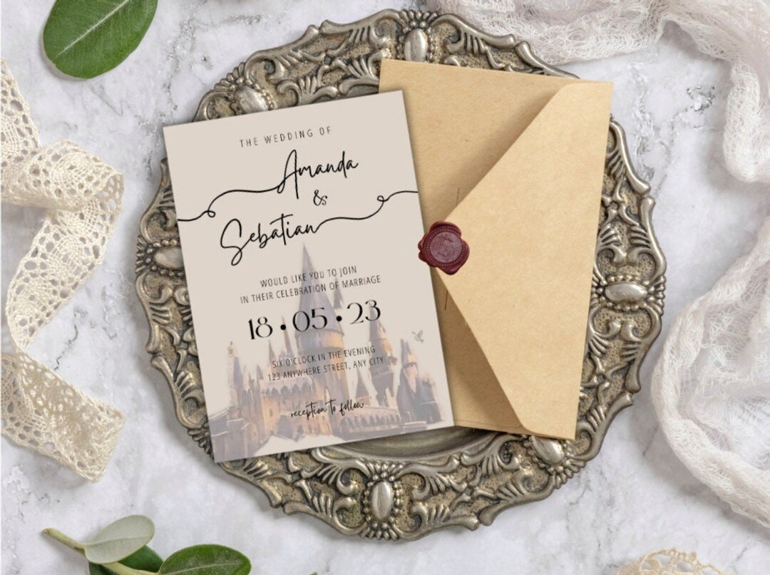 Customize Your Magical Wedding With Wizard Wedding Invitation Template ...