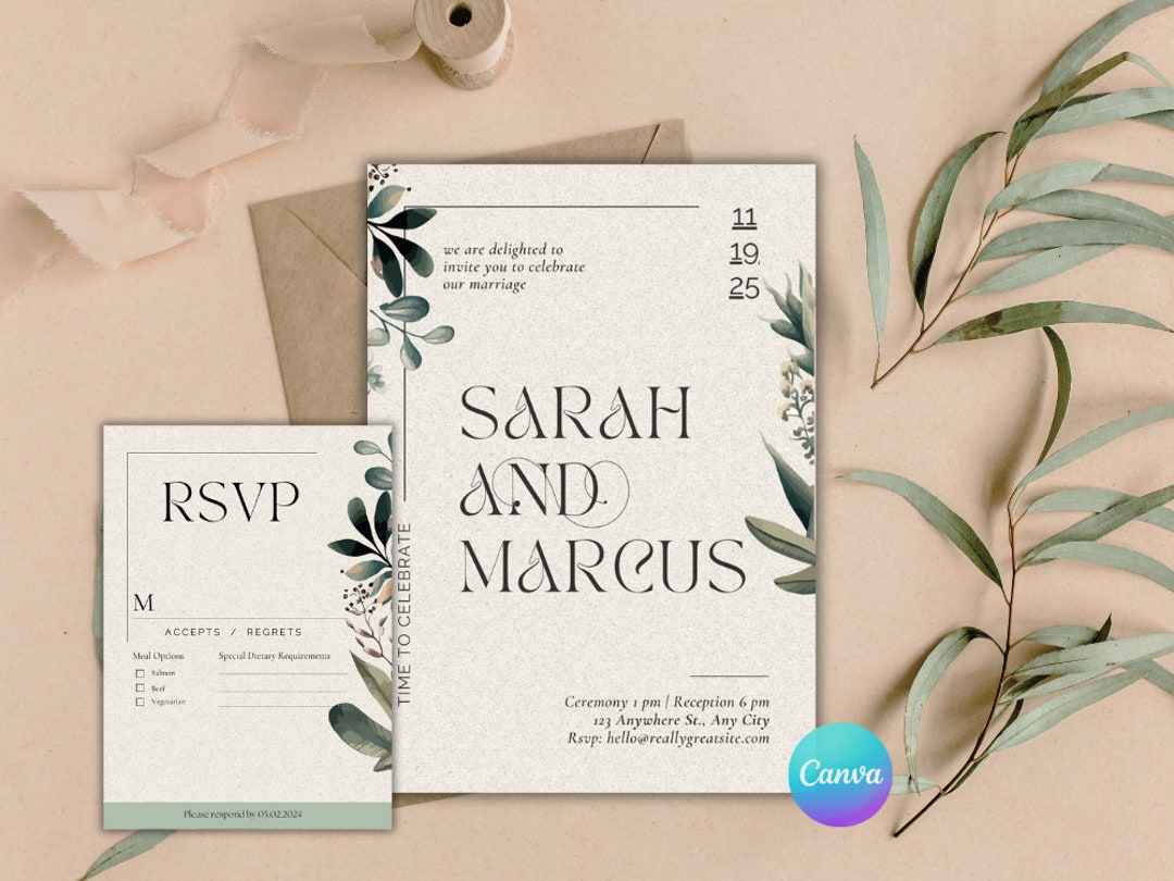 Succulent Wedding Invitations: Rustic Garden Theme Suite - Etsy