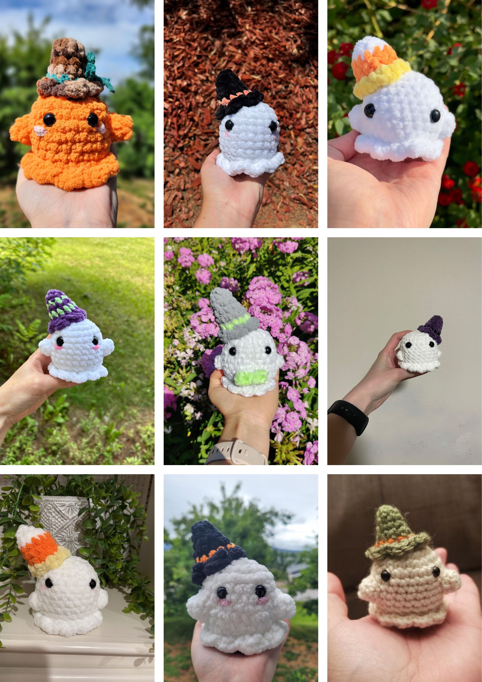 Crochet Ghost Pattern PDF Witch Hat Mini Low-sew Halloween - Etsy