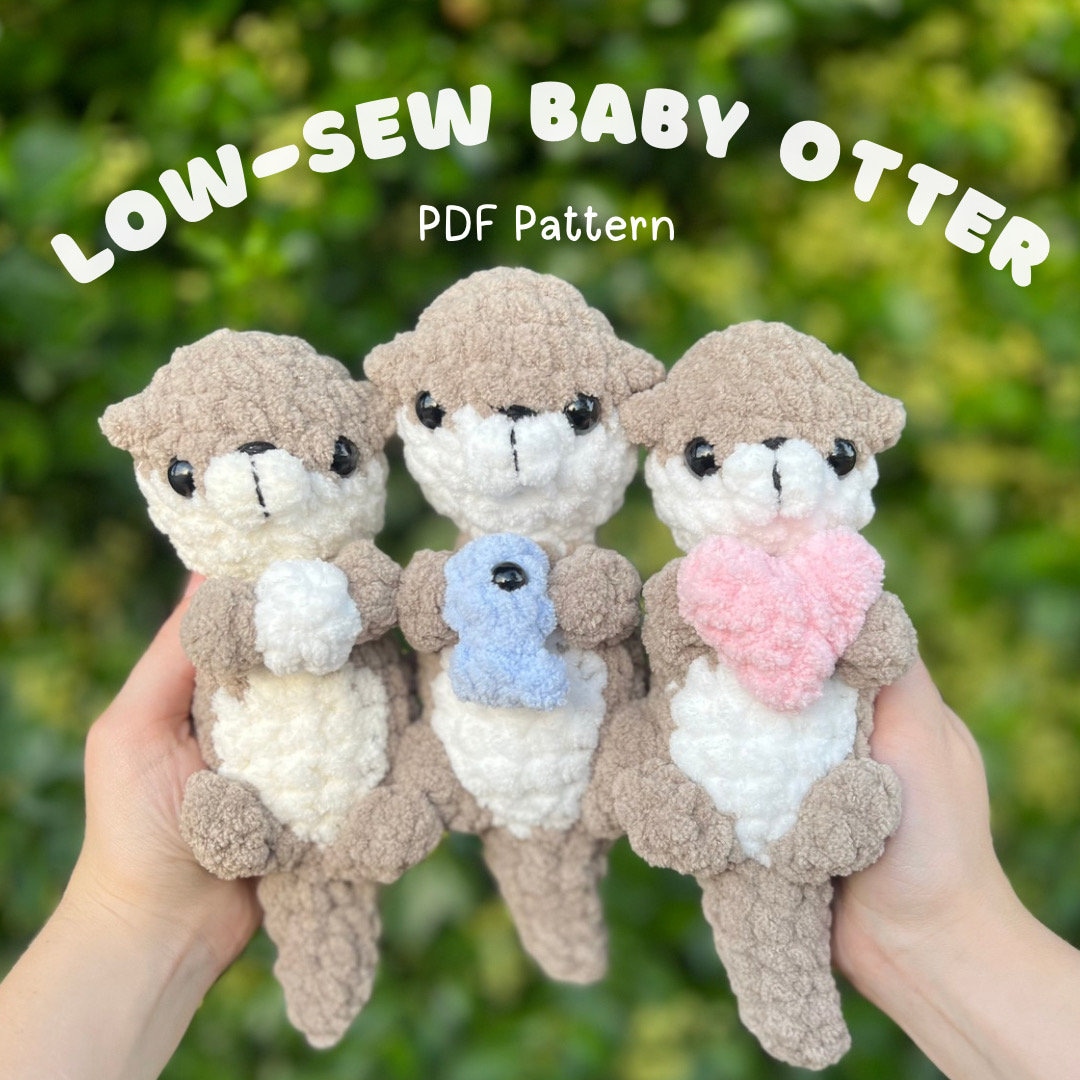 LOW-SEW Ollie the Baby Sea Otter Crochet Pattern PDF Only - Etsy