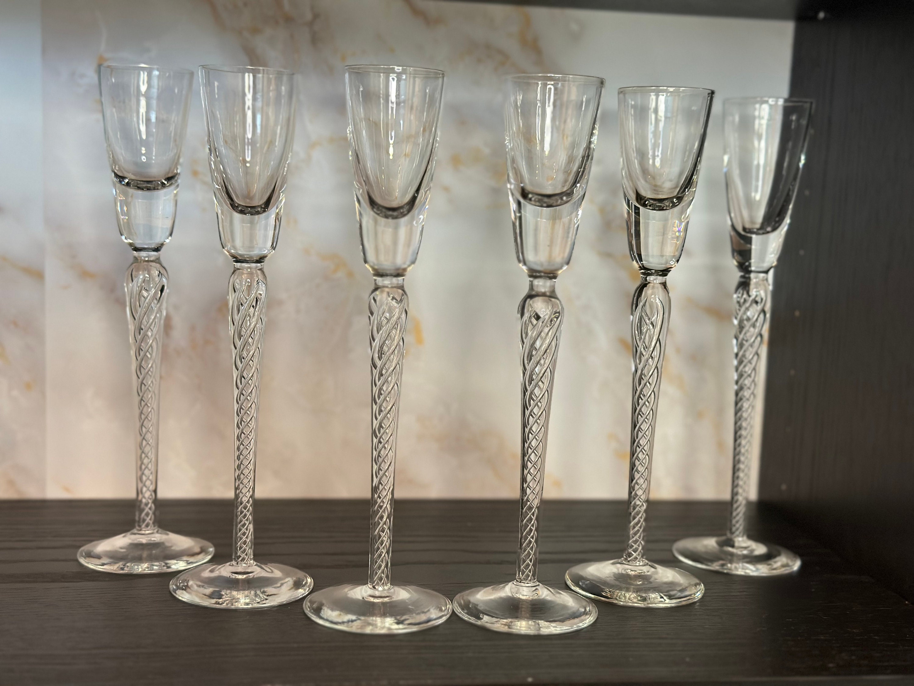 Stuart Crystal Iona Air Twist Cordial Glasses Set of 6 - Etsy
