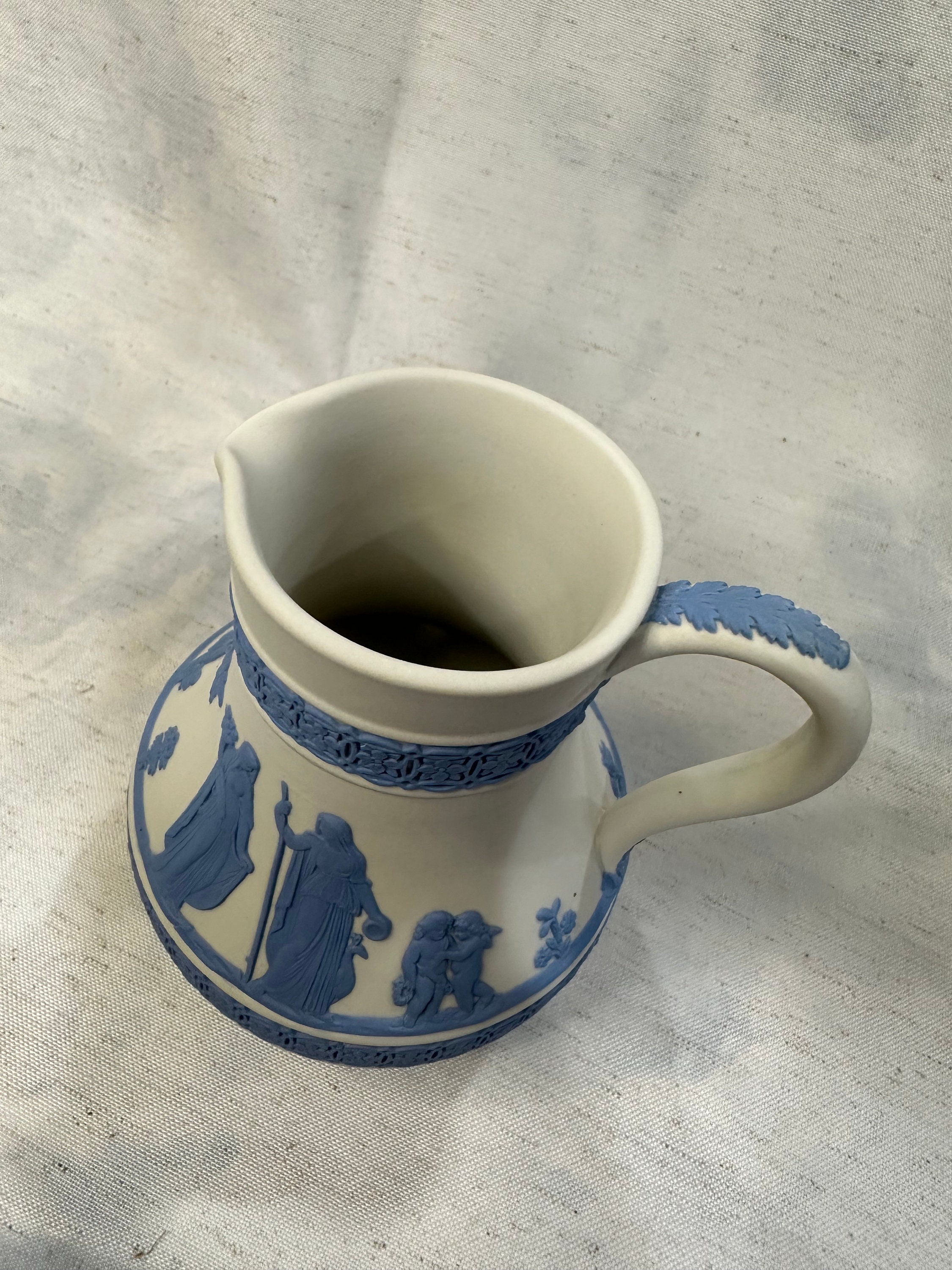 Ultra Rare Reverse Wedgwood Blue on White Jasperware Etruscan Jug - Etsy