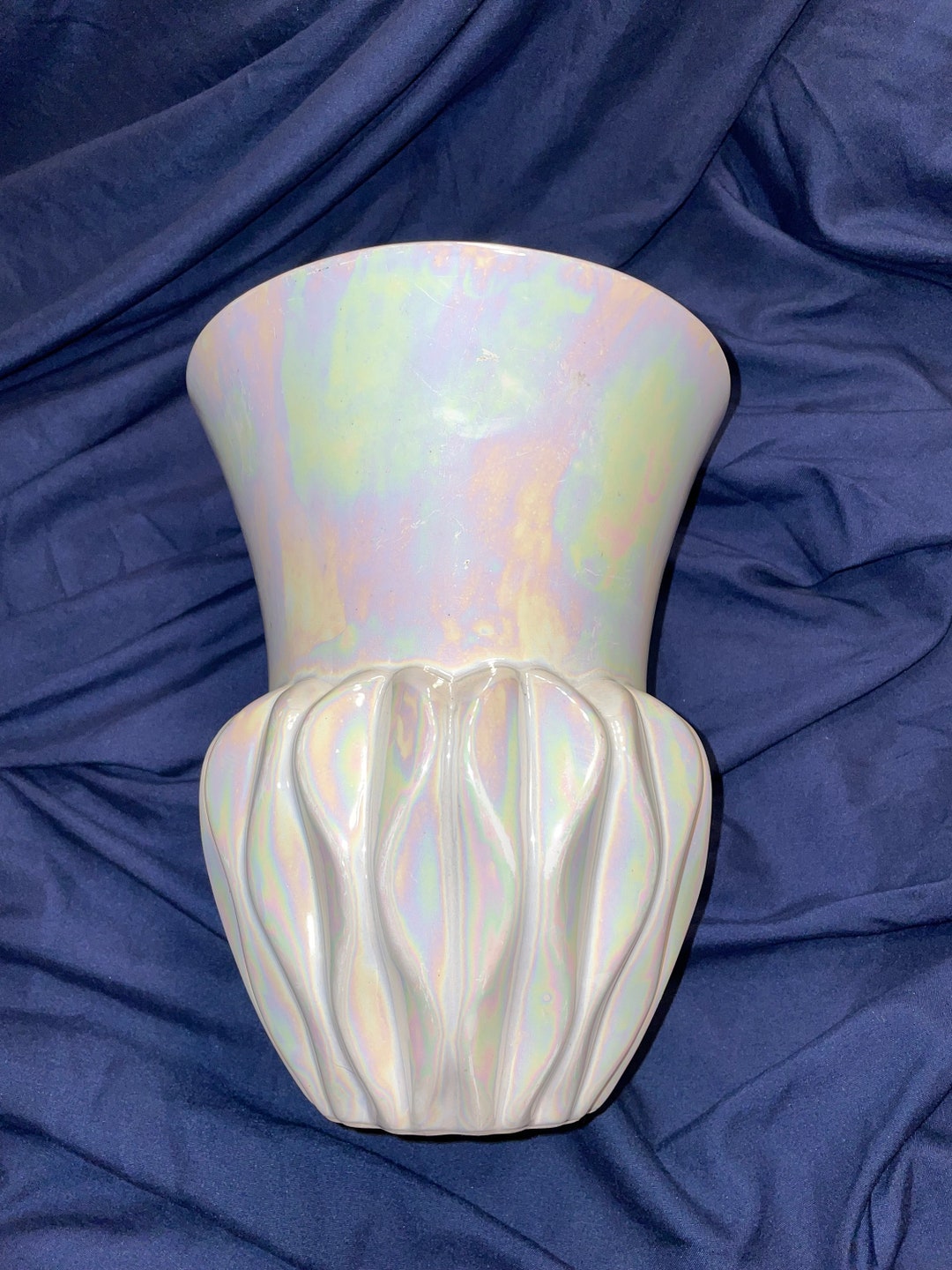 Vintage Iridescent Glaze Ceramic Vase No Markings - Etsy