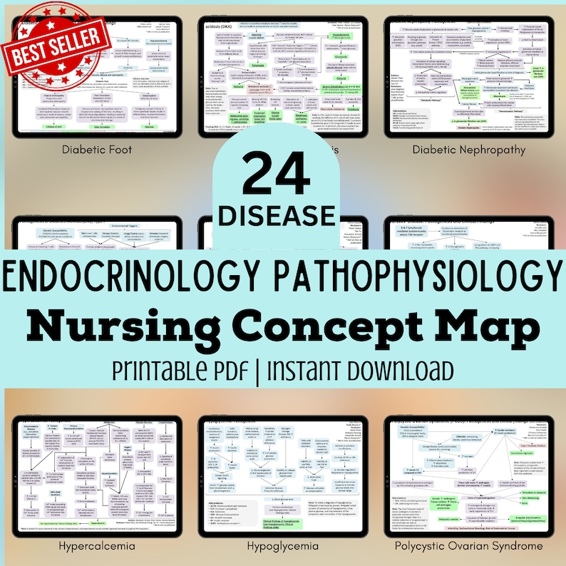 24 Endocrinology Pathophysiology Nursing Concept Map Diseases ...