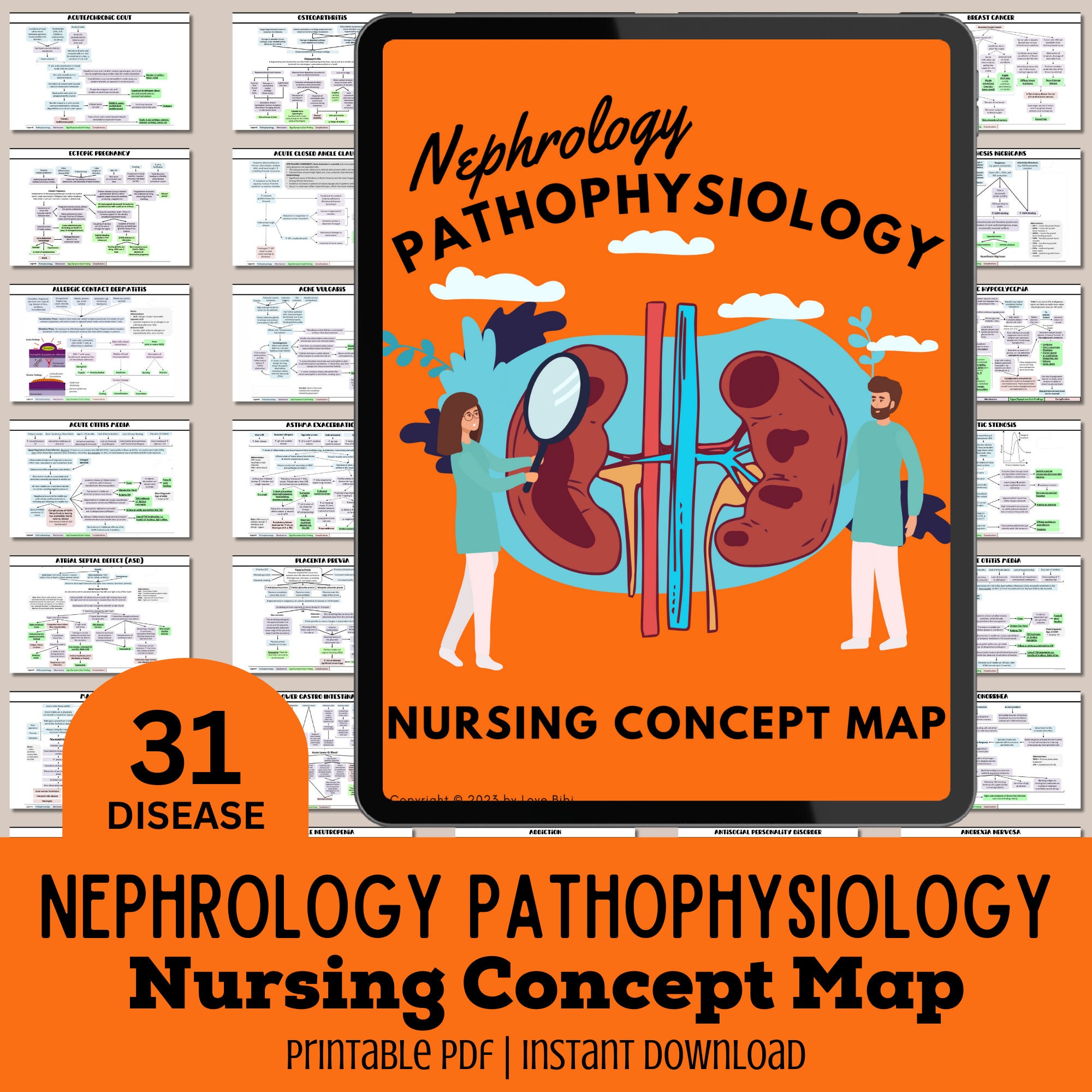 18 Nephrology Pathophysiology Nursing Concept Map Diseases ...
