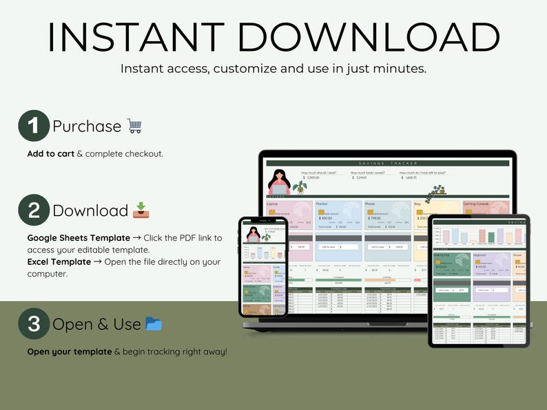 2026 Daily Weekly Monthly Savings Tracker Google Sheets Template Excel ...