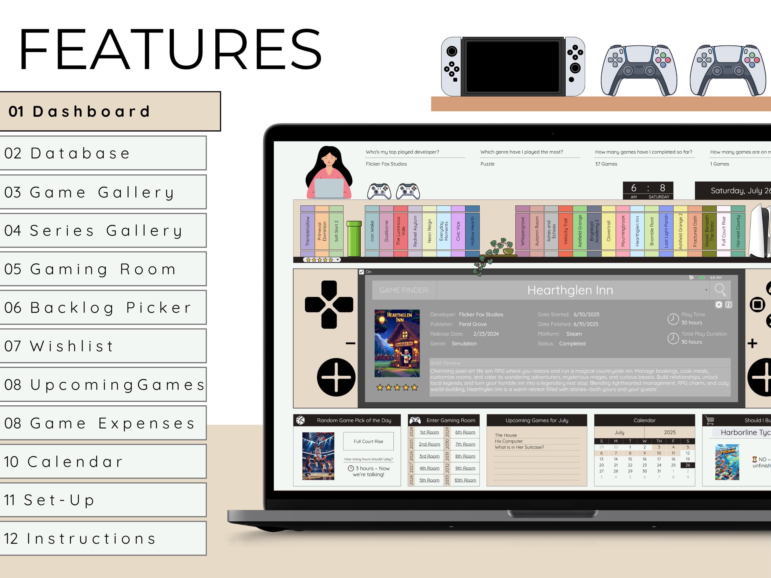 2026 Game Tracker Excel Template Spreadsheet Video Game Tracker Google ...