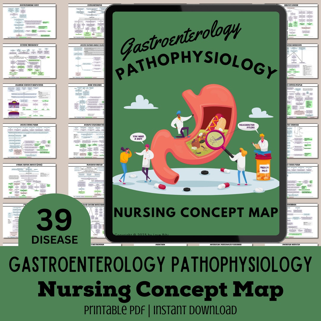 39 Gastroenterology Pathophysiology Nursing Concept Map Med Surg ...