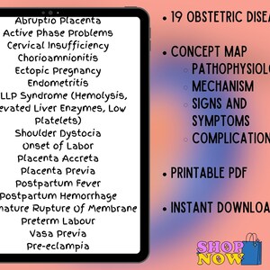 19 Obstetrics Pathophysiology Nursing Concept Map Diseases - Etsy