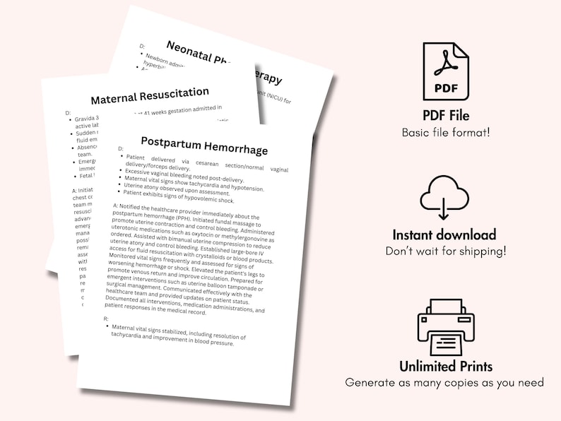 Nursing Documentation Template Ob-maternity SBAR Charting Obstetrics ...