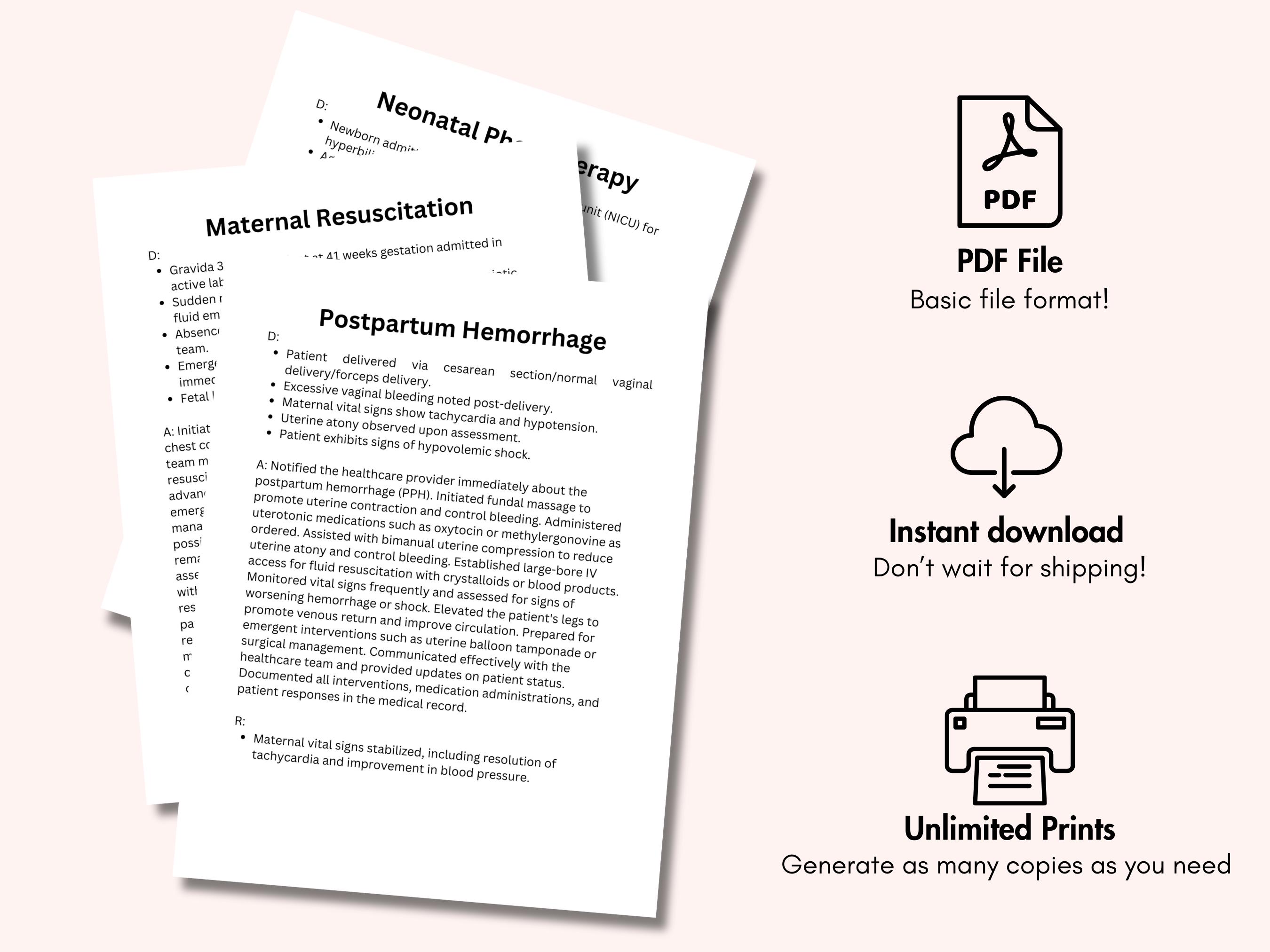 Nursing Documentation Template Ob-maternity SBAR Charting Obstetrics ...