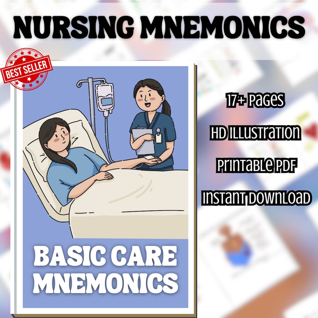 17 Pages Printable Nursing Basic Care Mnemonics Nursing Memory Notebook ...