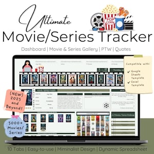 Movie Series & TV Show Tracker Spreadsheet Template With Gallery Quotes ...