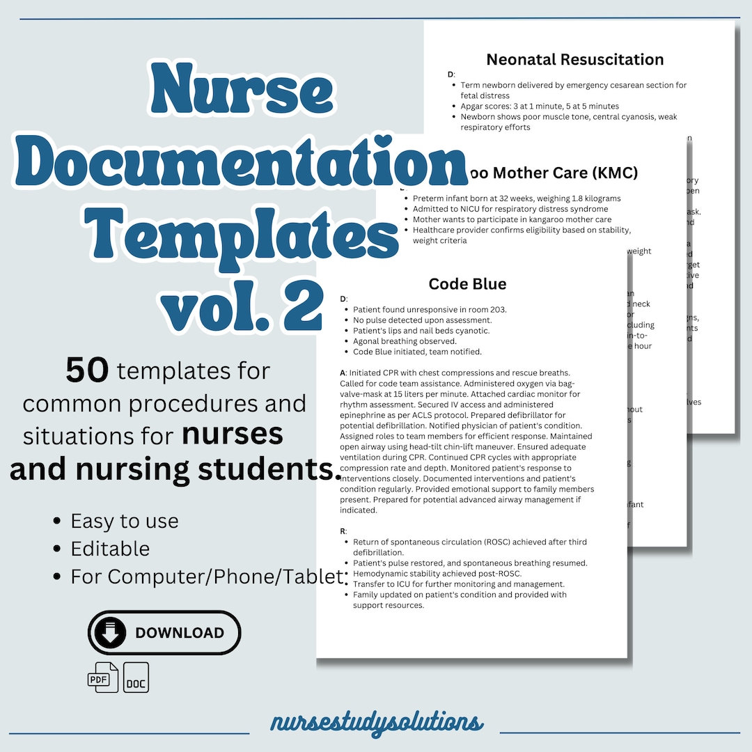 Nurse Documentation Template Nurse Charting Template Nurse Report Sheet ...