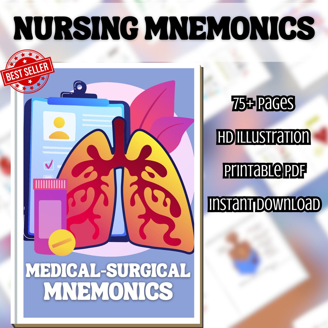 75 Pages Printable Medical-surgical Nursing Mnemonics Nursing Memory ...