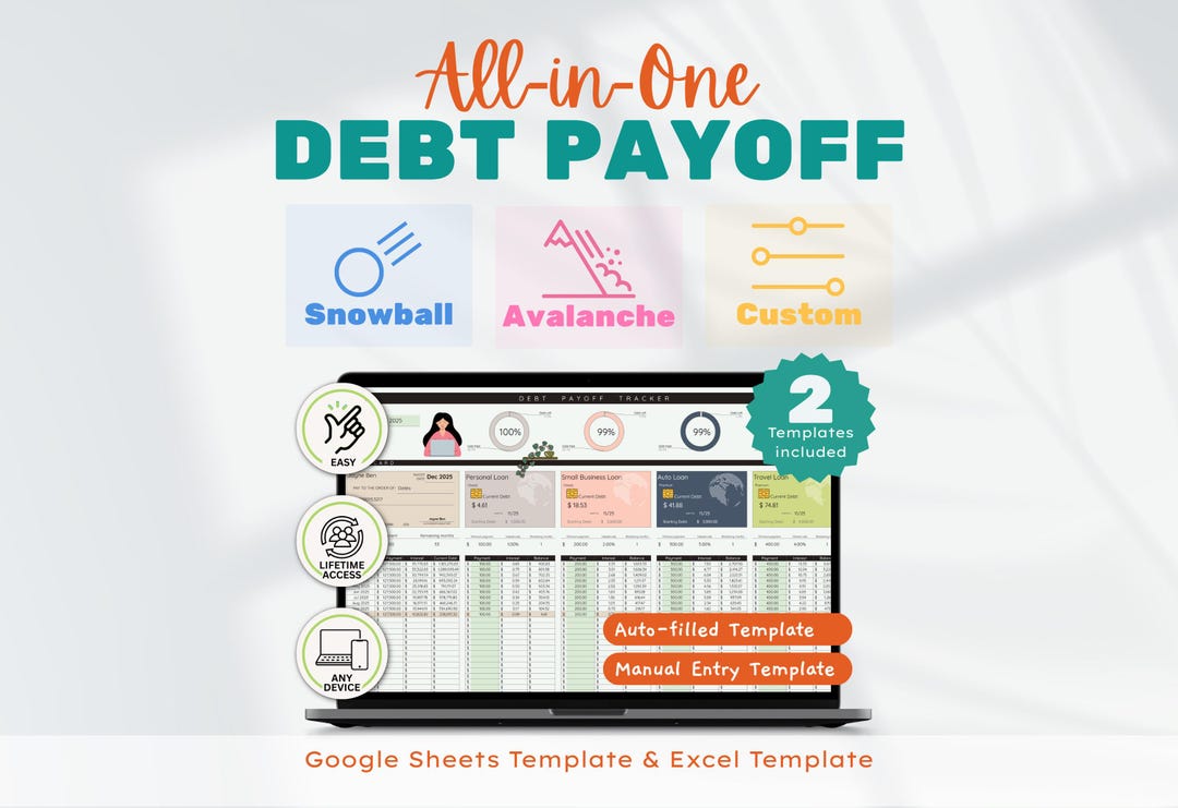 Debt Payoff Tracker Google Sheets Template Debt Snowball Spreadsheet ...
