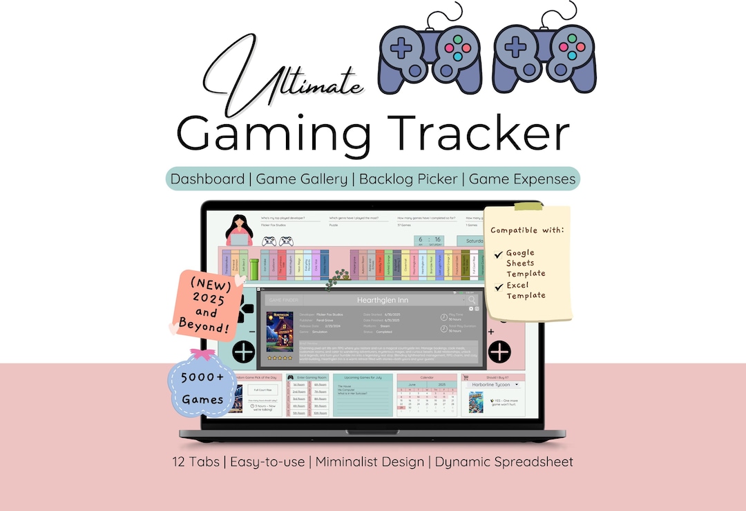 Ultimate Gaming Tracker Video Game Spreadsheet Template Game Review and ...