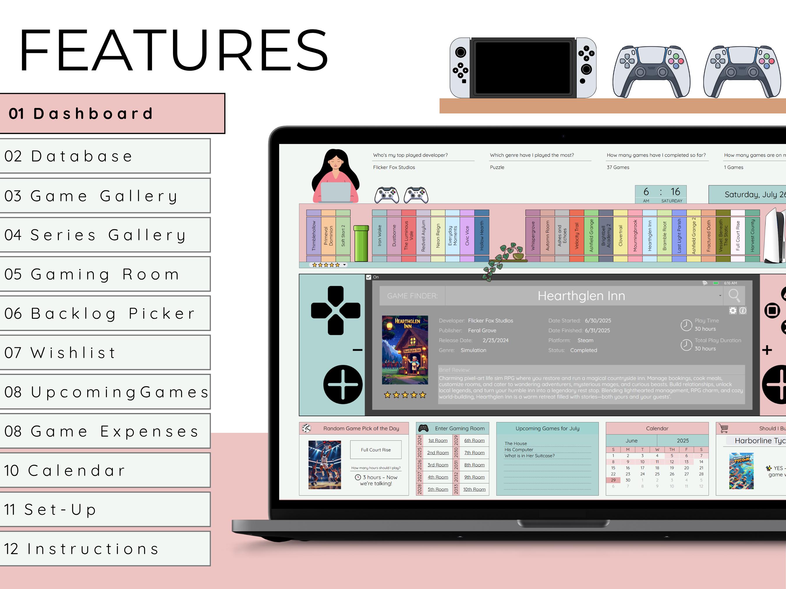 Ultimate Gaming Tracker Video Game Spreadsheet Template Game Review and ...