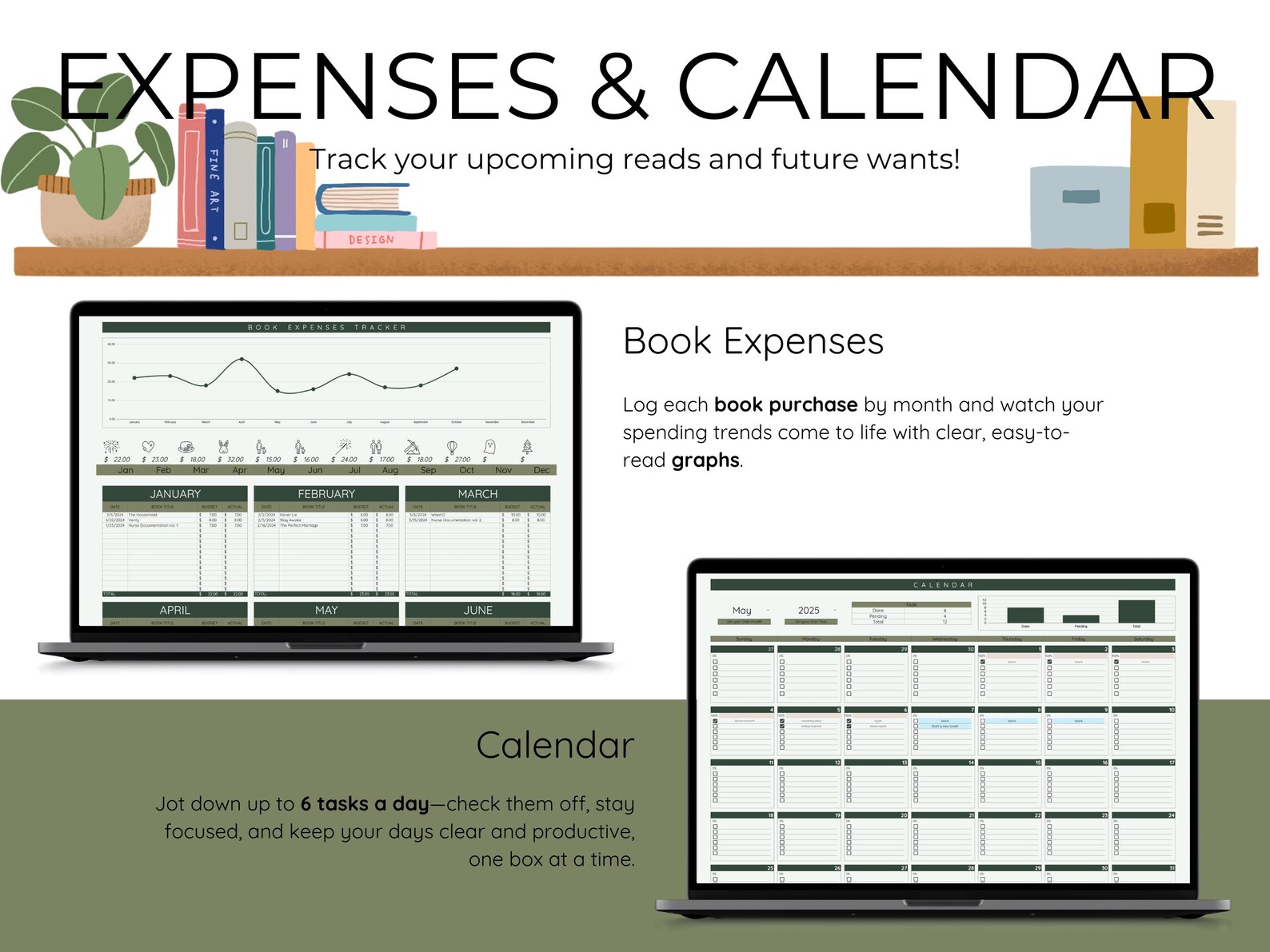 2025 Book Tracker Spreadsheet Template Reading Journal Review Log for ...