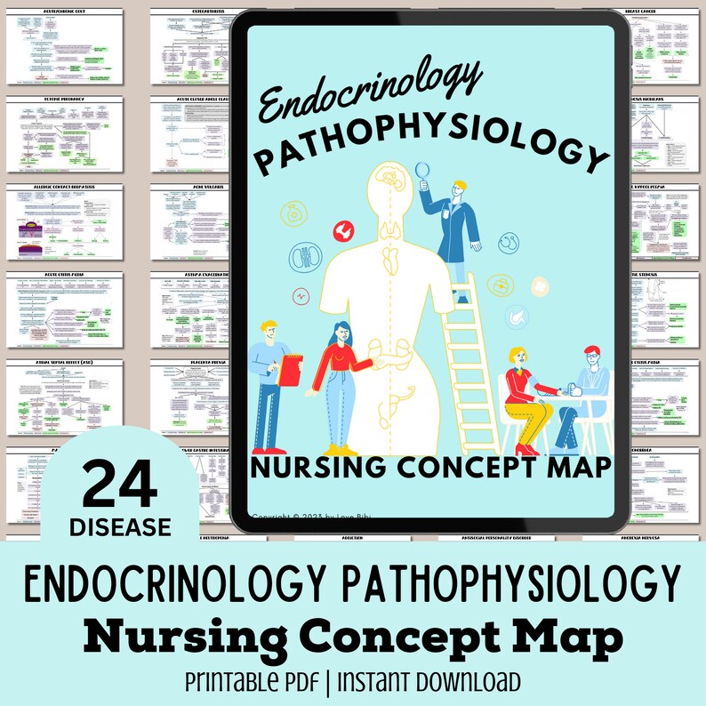 24 Endocrinology Pathophysiology Nursing Concept Map Diseases ...