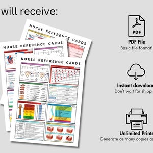 Set of 20 Complete Nurse Reference Badge Card Pack Bundle Emergency ...