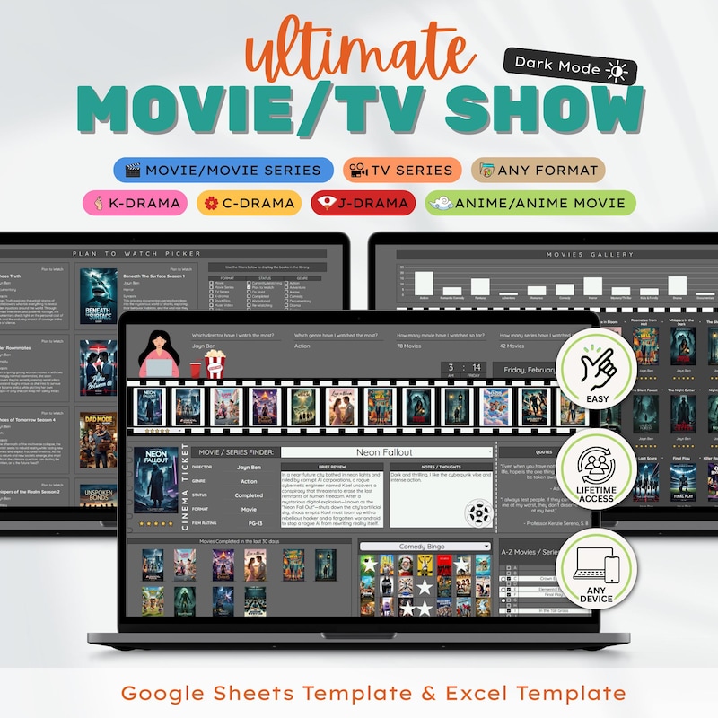 Template Excel Video - Etsy UK
