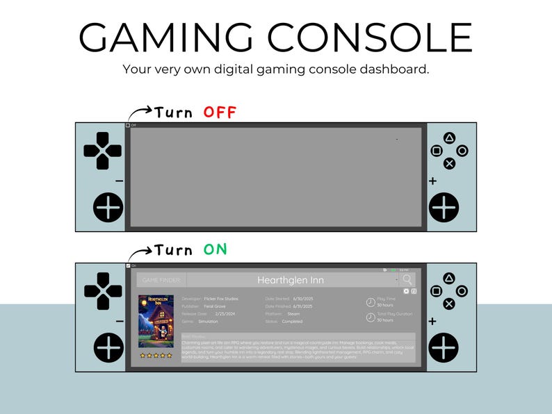 Video Game Tracker Toolkit Gaming Tracker Spreadsheet Template Backlog ...