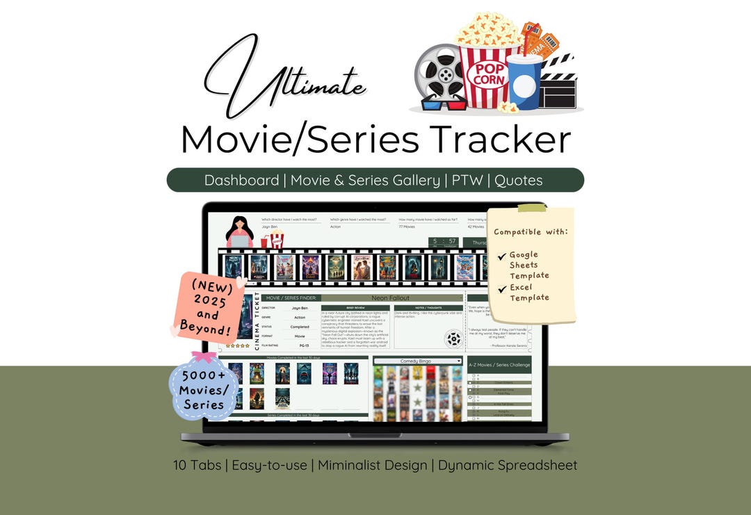 Movie Series & TV Show Tracker Spreadsheet Template With Gallery Quotes ...