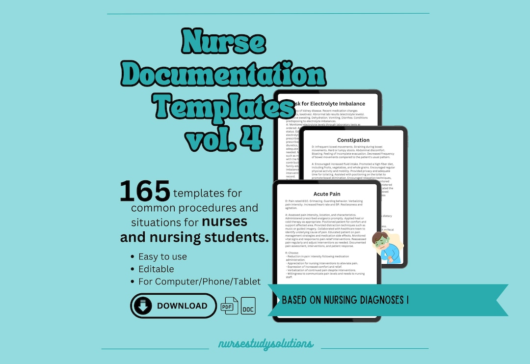 165 Nurse Documentation Template Based on Nursing Diagnoses I SBAR ...