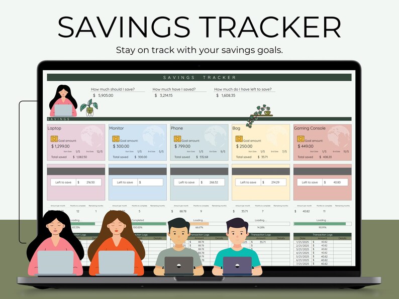 2026 Daily Weekly Monthly Savings Tracker Google Sheets Template Excel ...