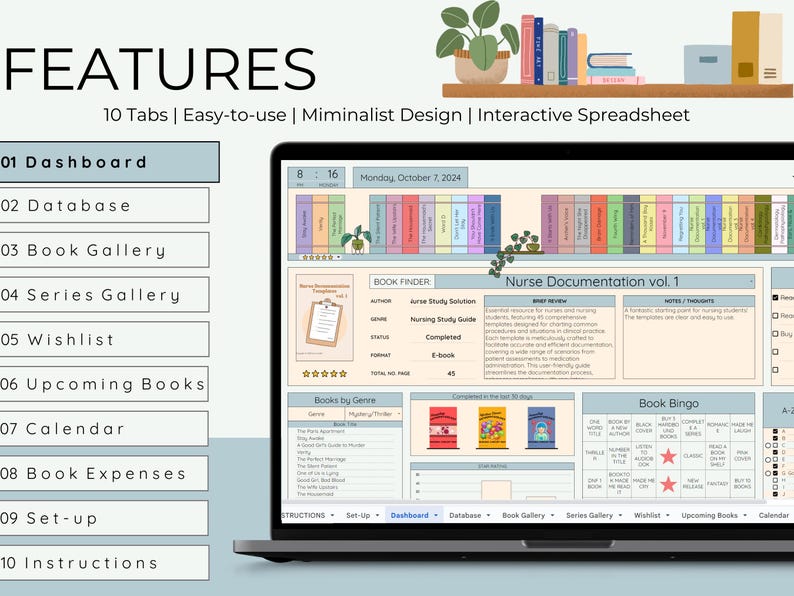 2025 Reading Tracker Spreadsheet Book Tracker Spreadsheet Template ...