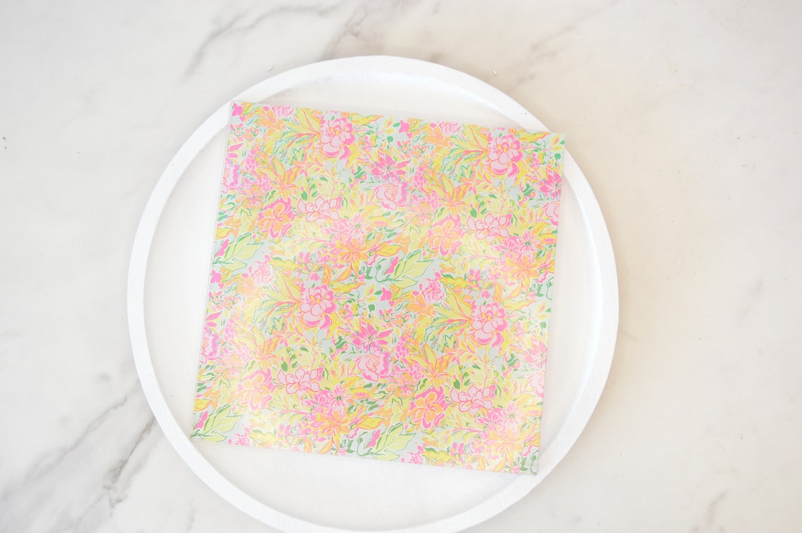 Preppy Summer Acrylic Sheet, Pattern Acrylic, Seamless, Craft Supplies ...