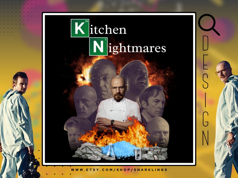 Breaking Bad Kitchen Nightmares Mashup Parody Graphic Tee Walter White ...