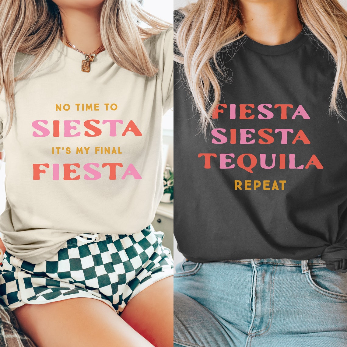 Mexico Fiesta Siesta Tequila Bachelorette Party Shirts, Mexican-theme ...