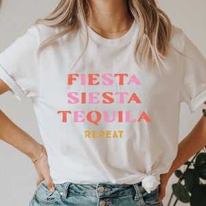 Mexico Fiesta Siesta Tequila Bachelorette Party Shirts, Mexican-theme ...