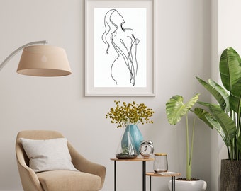 Line Drawing Lady's Half Face - Etsy