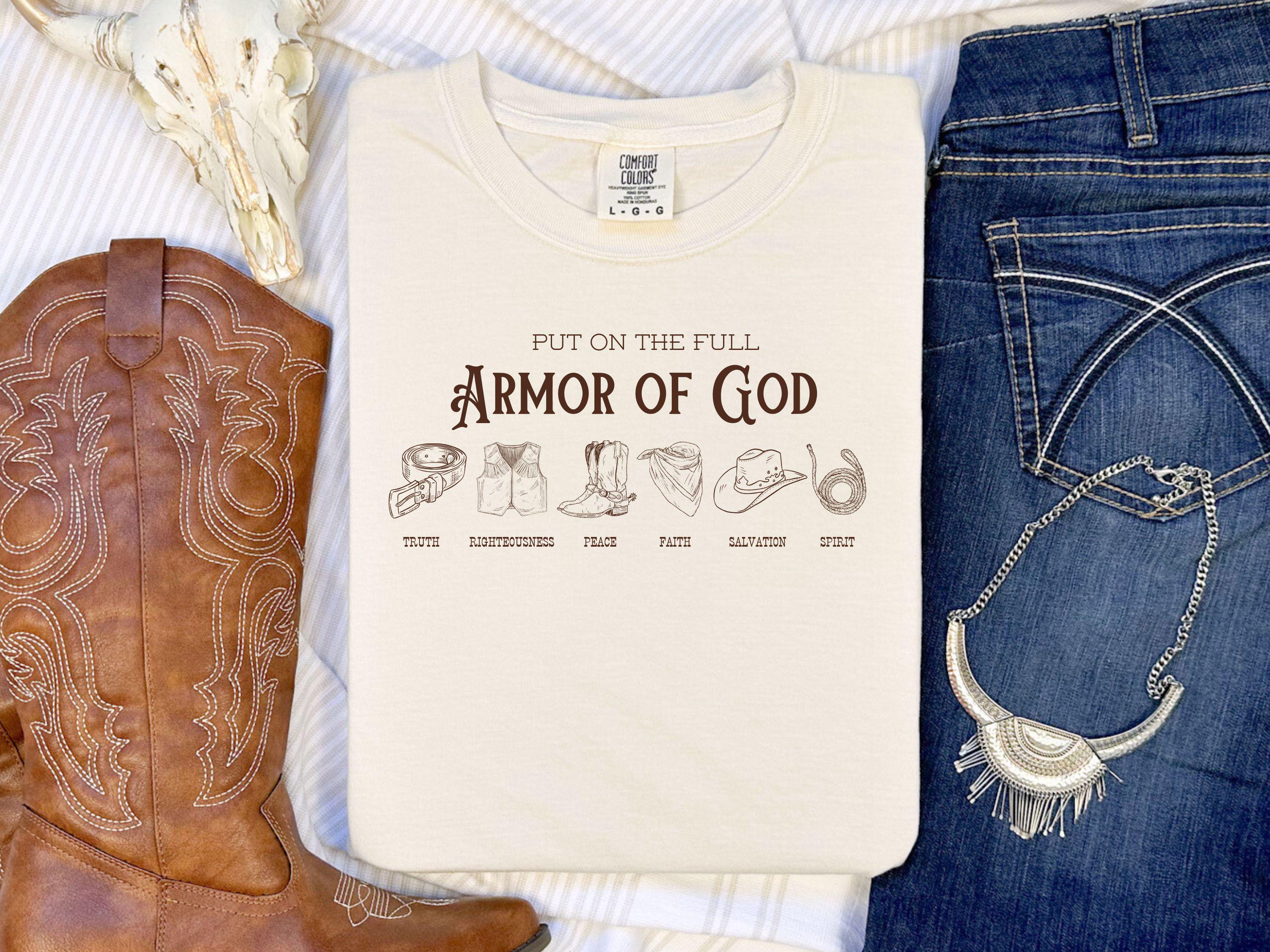 Western Armor of God Shirt, Christian Comfort Colors Shirt, Religious ...