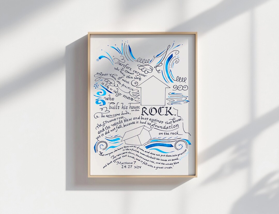 Matthew 5 24 27 Bible Verse Calligraphy Art Print Christian Artwork the ...