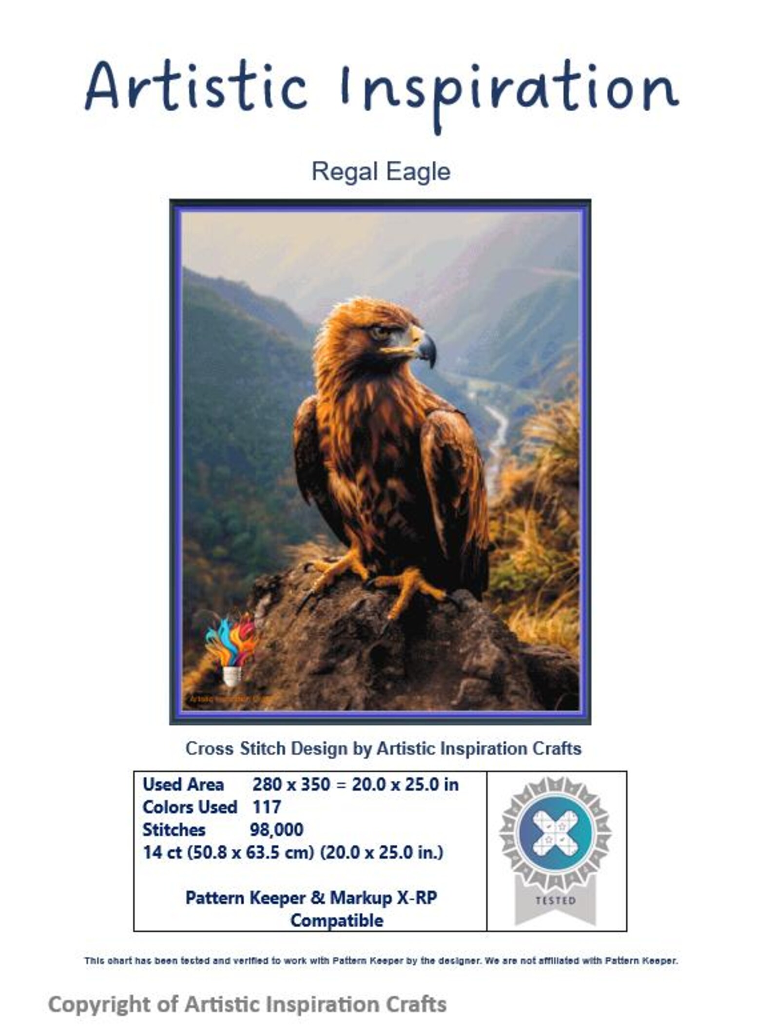 Regal Eagle Cross Stitch Pattern PDF – Instant Digital Download ...