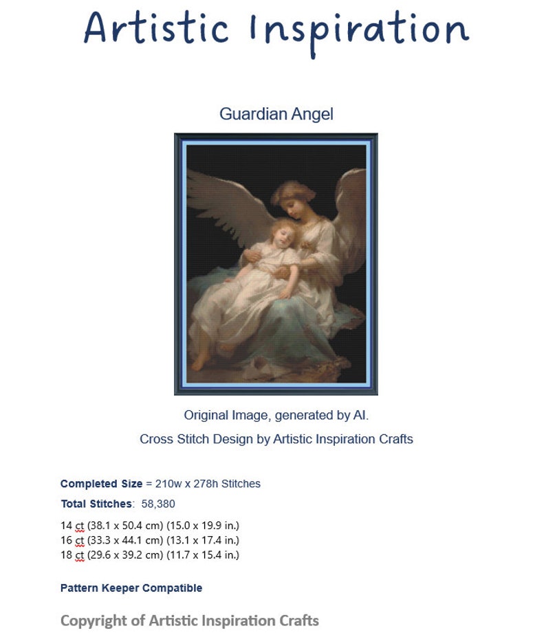 Guardian Angel Cross Stitch Pattern - Etsy