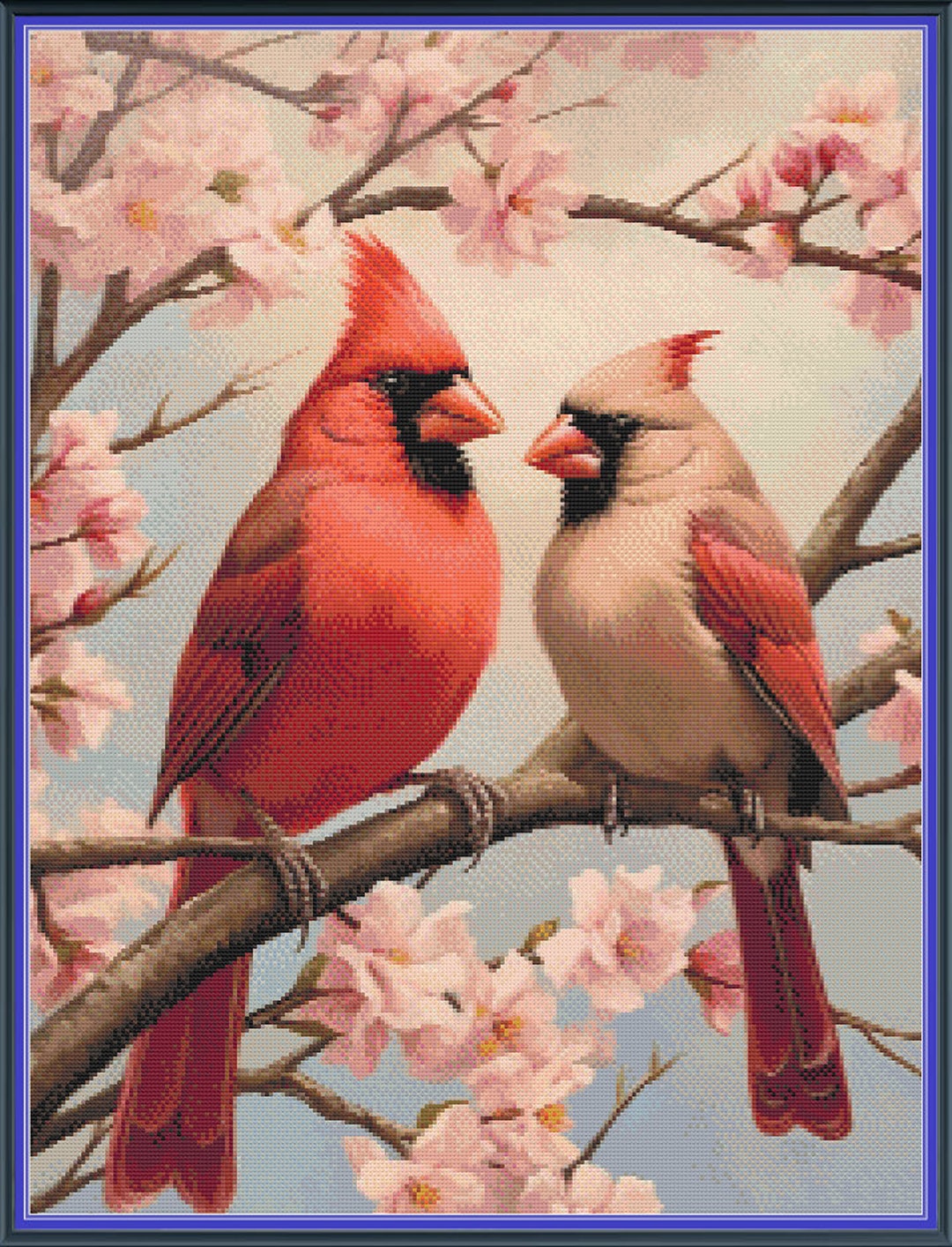 Cardinals in the Spring Cross Stitch Pattern; Pattern Keeper Compatible ...