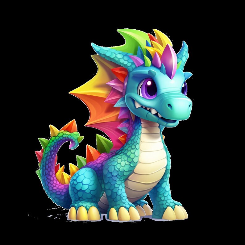 Cute Rainbow Dragon Cartoon Cross Stitch Patternpdf Patter Keeper ...