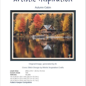 High Detail Autumn Cabin Cross Stitch Pattern - Etsy