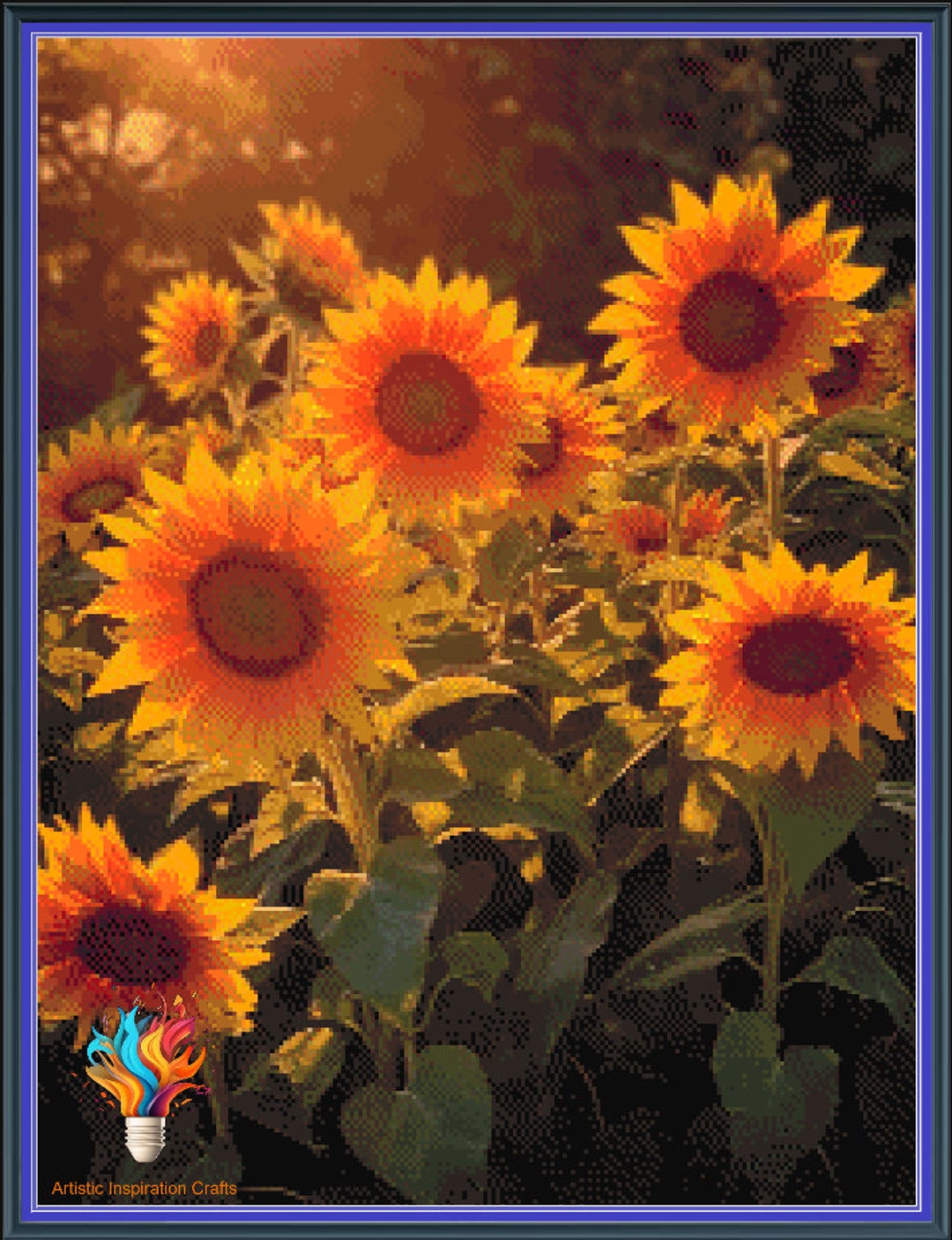 Summer Sunflowers Cross Stitch Pattern | Vibrant Nature Scene | DMC ...